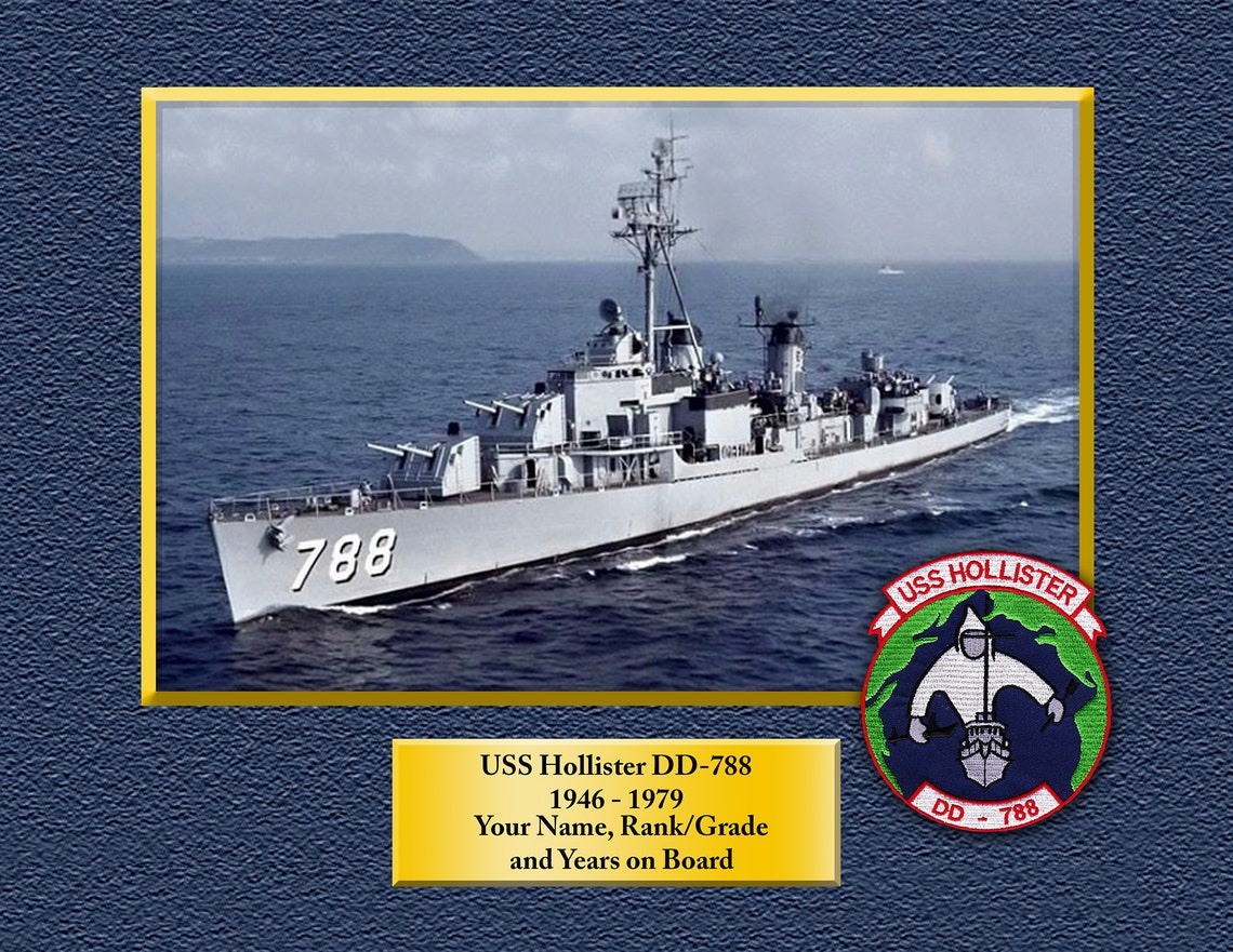 USS Hollister DD-788 Custom Personalized 8.5 X 11 Print of US | Etsy