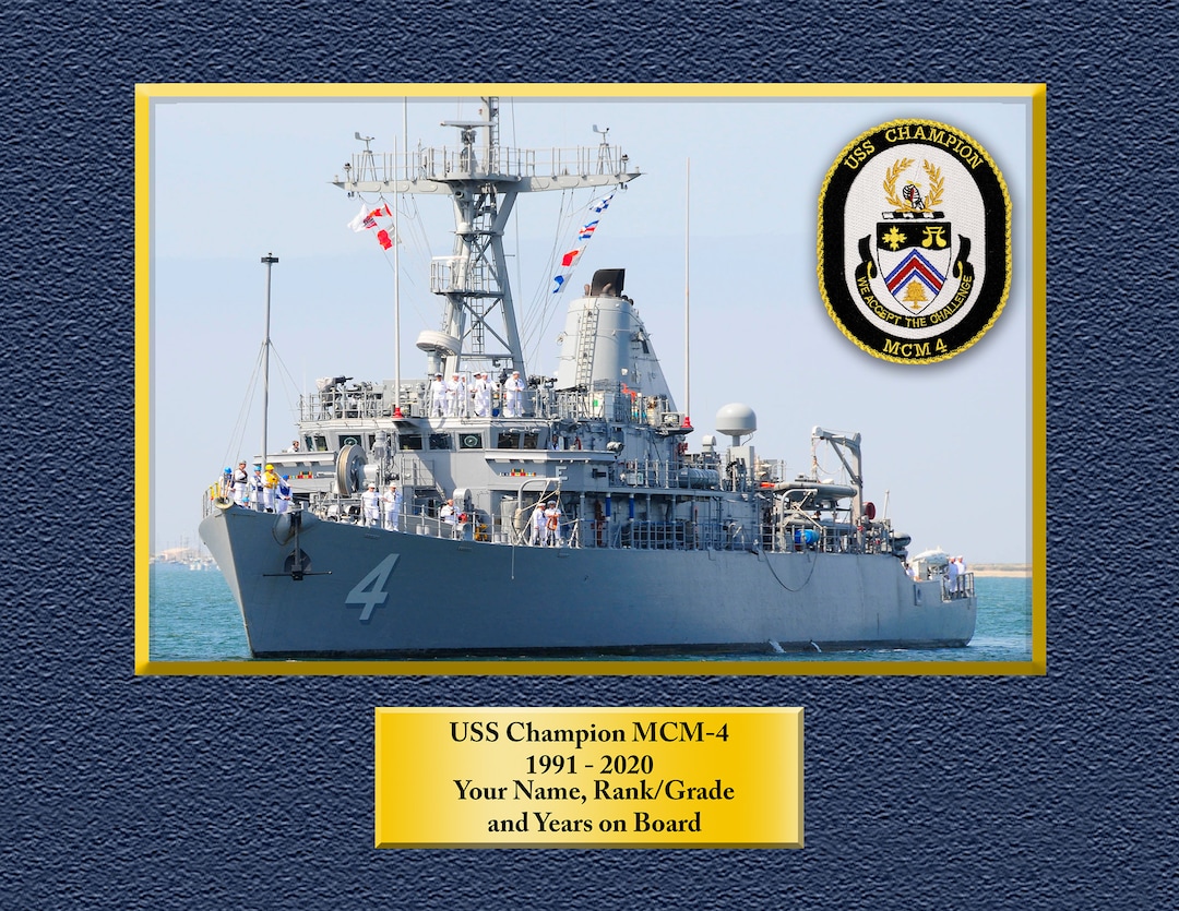 USS Champion MCM-4 Custom Personalized 8.5 X 11 Print of US Navy Ships ...