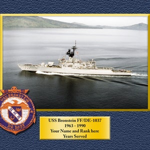 USS Bridget DE 1024 Custom Personalized 8.5 X 11 Print of US Navy Ships ...