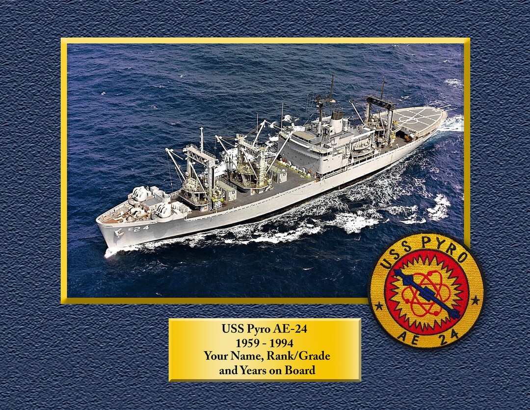 USS Pyro AE-24 Custom Personalized 8.5 X 11 Print of US Navy Ships ...