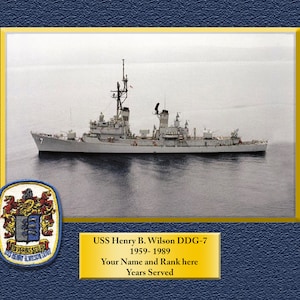 USS Dealey DE-1006 Custom Personalized 8.5 X 11 Print of US Navy Ships ...
