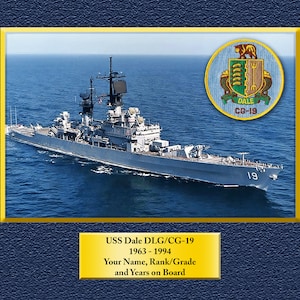 USS DALE CG19 Custom Personalized 8.5 X 11 Print of US Navy Ships ...