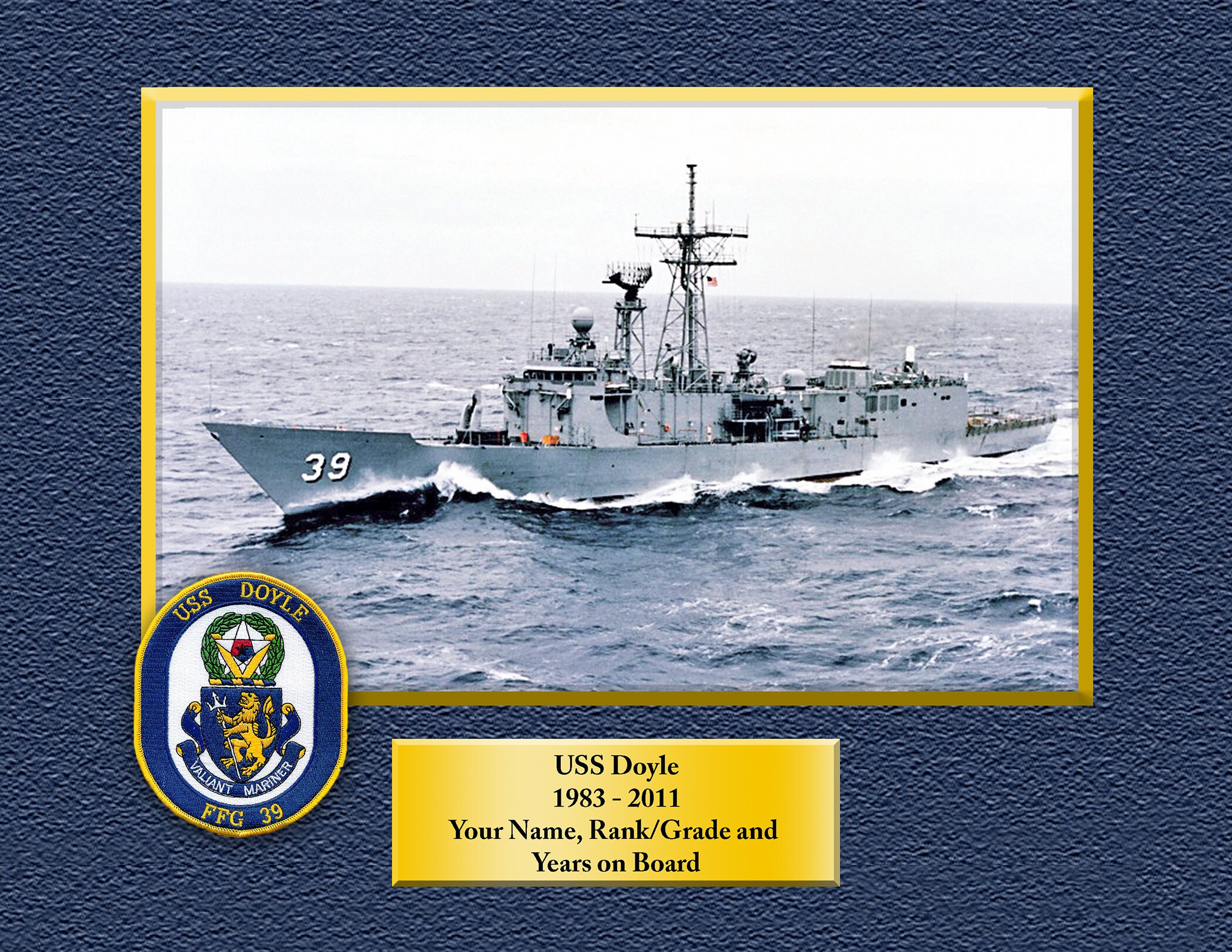 USS DOYLE FfG-39 Custom Personalized 8.5 X 11 Print of US Navy | Etsy