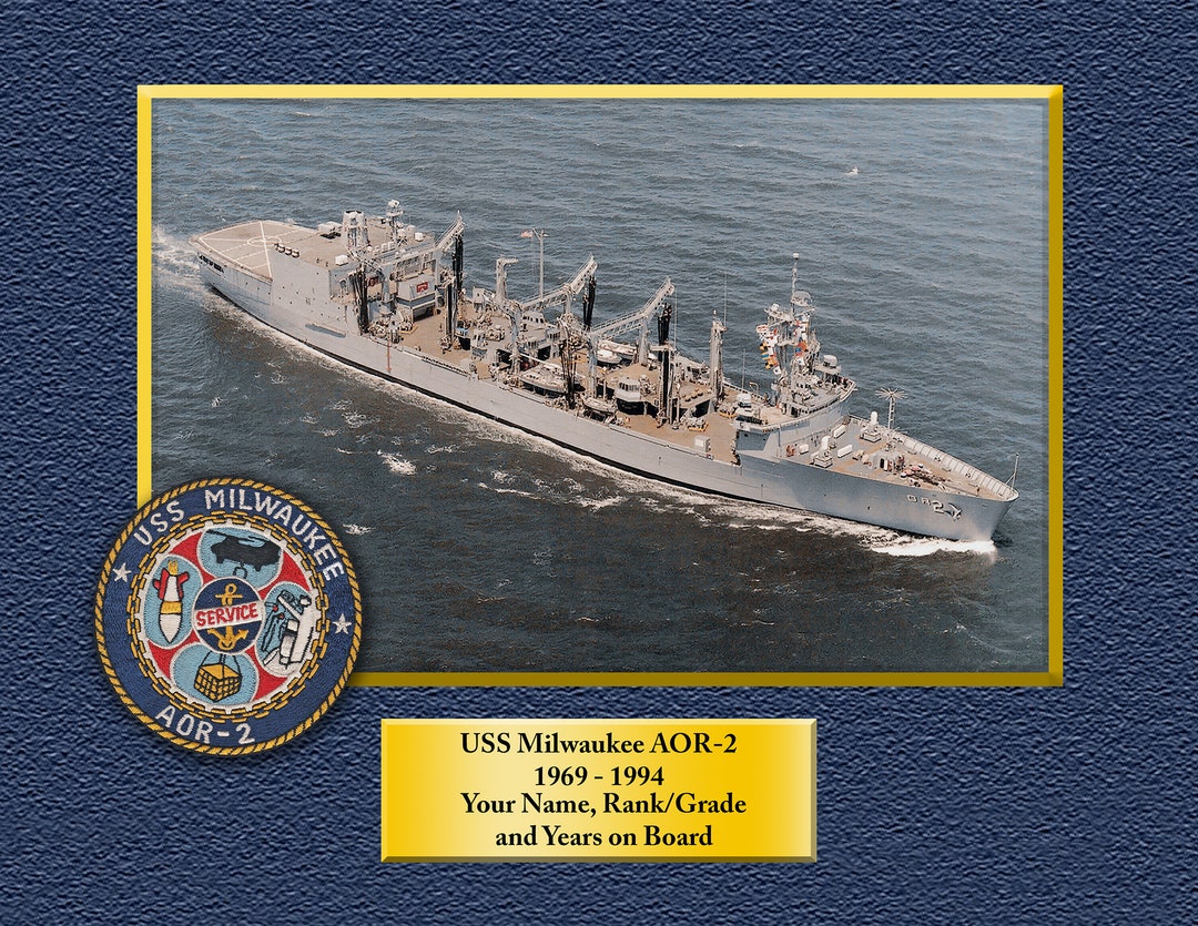 USS Milwaukee AOR-2 Custom Personalized 8.5 X 11 Print of US Navy Ships ...