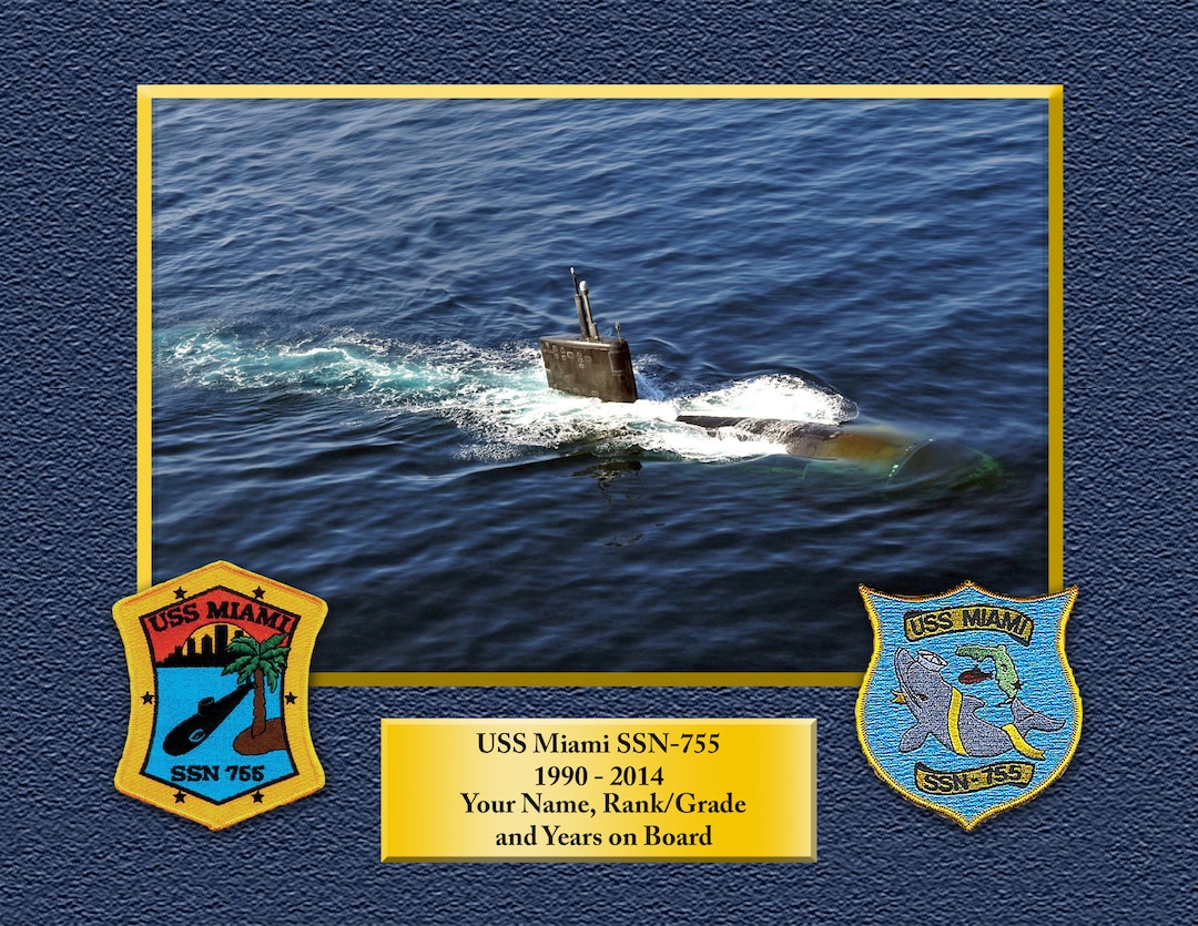 USS Miami SSN 755 Custom Personalized 8.5 X 11 Print of US Navy Ships ...