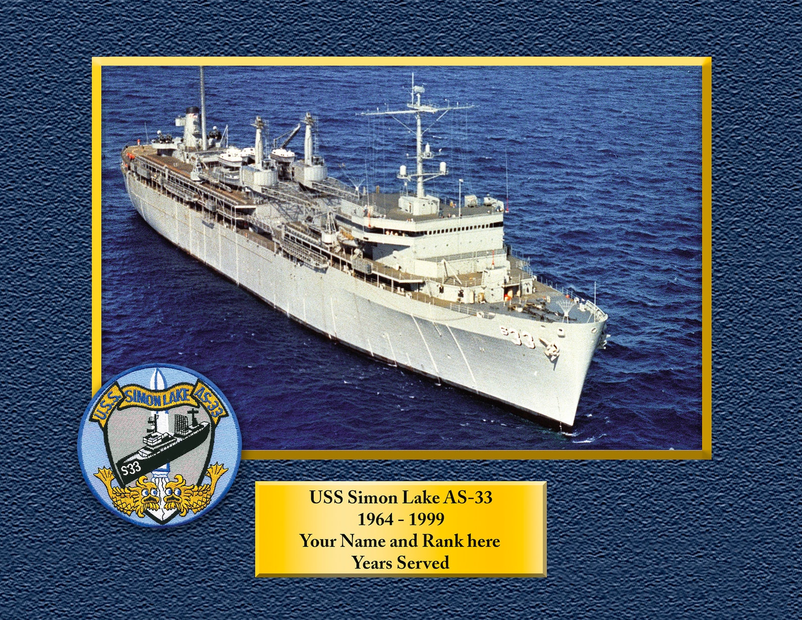 USS Simon Lake AS33 Custom Personalized 8.5 X 11 Print of US | Etsy