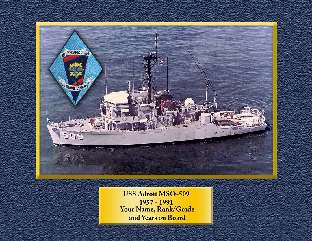USS Adroit MSO-509 Custom Personalized 8.5 X 11 Print of US Navy Ships ...