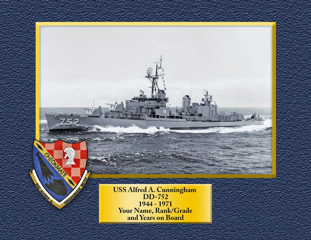 USS CUNNINGHAM DD752 Custom Personalized 8.5 X 11 Print of US Navy ...