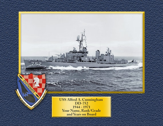 USS CUNNINGHAM DD752 Custom Personalized 8.5 X 11 Print of US - Etsy