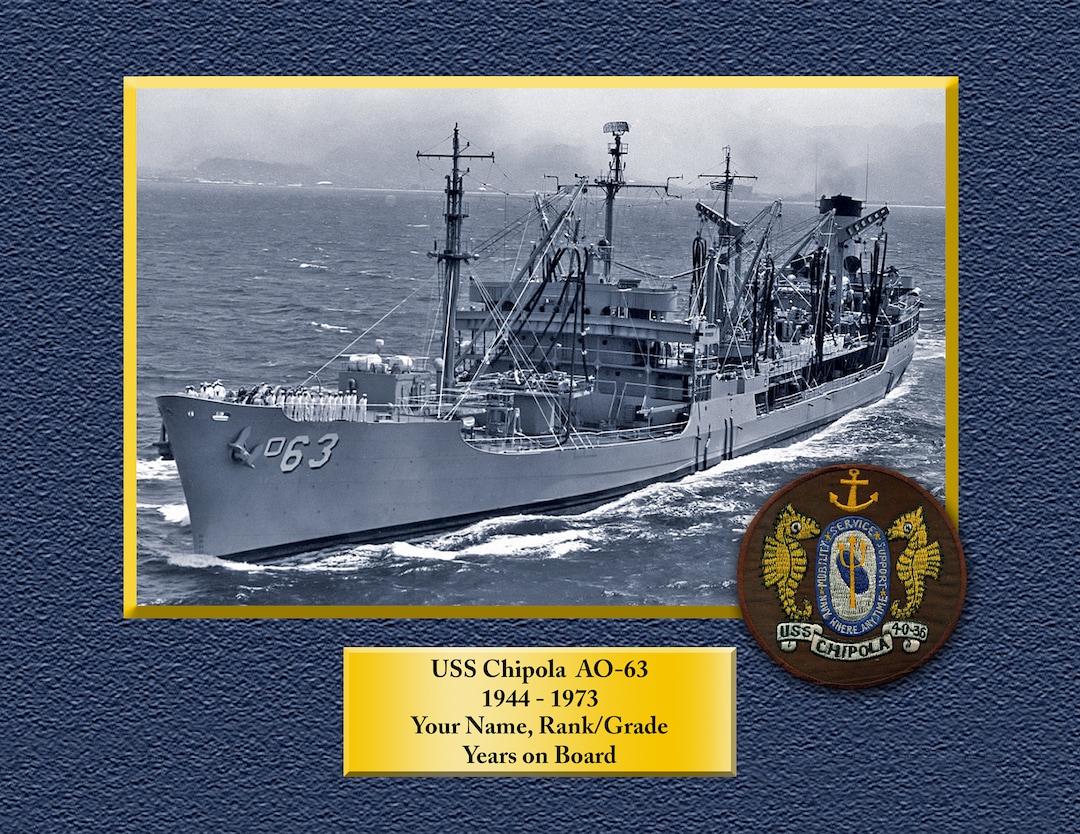 USS CHIPOLA AO63 Custom Personalized 8.5 X 11 Print of US Navy Ships ...