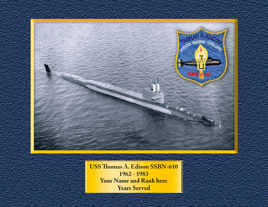 USS Thomas A. Edison SSBN-610 Custom Personalized 8.5 X 11 Print of US ...