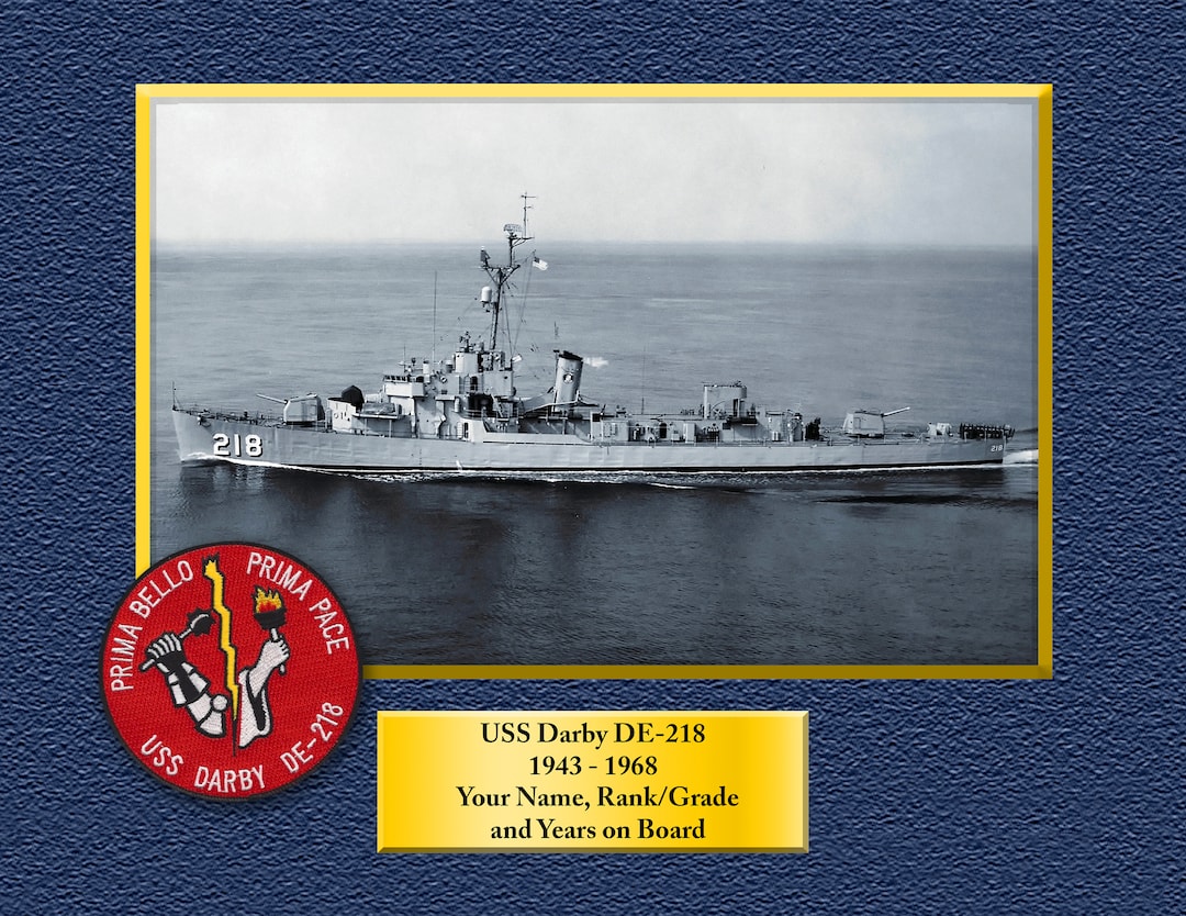 USS Darby DE-218 Custom Personalized 8.5X11 Pro. Paper or Canvas US ...
