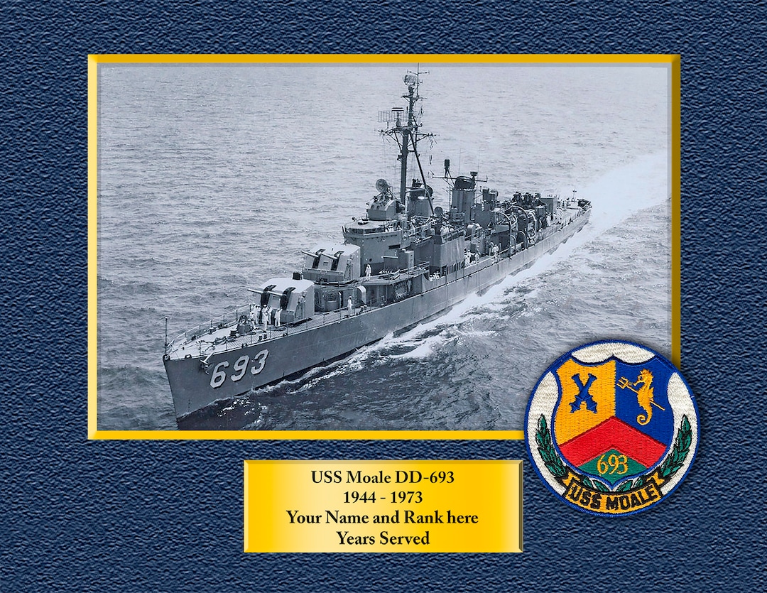 USS MOALE DD693 Custom Personalized 8.5 X 11 Print of US Navy Ships ...