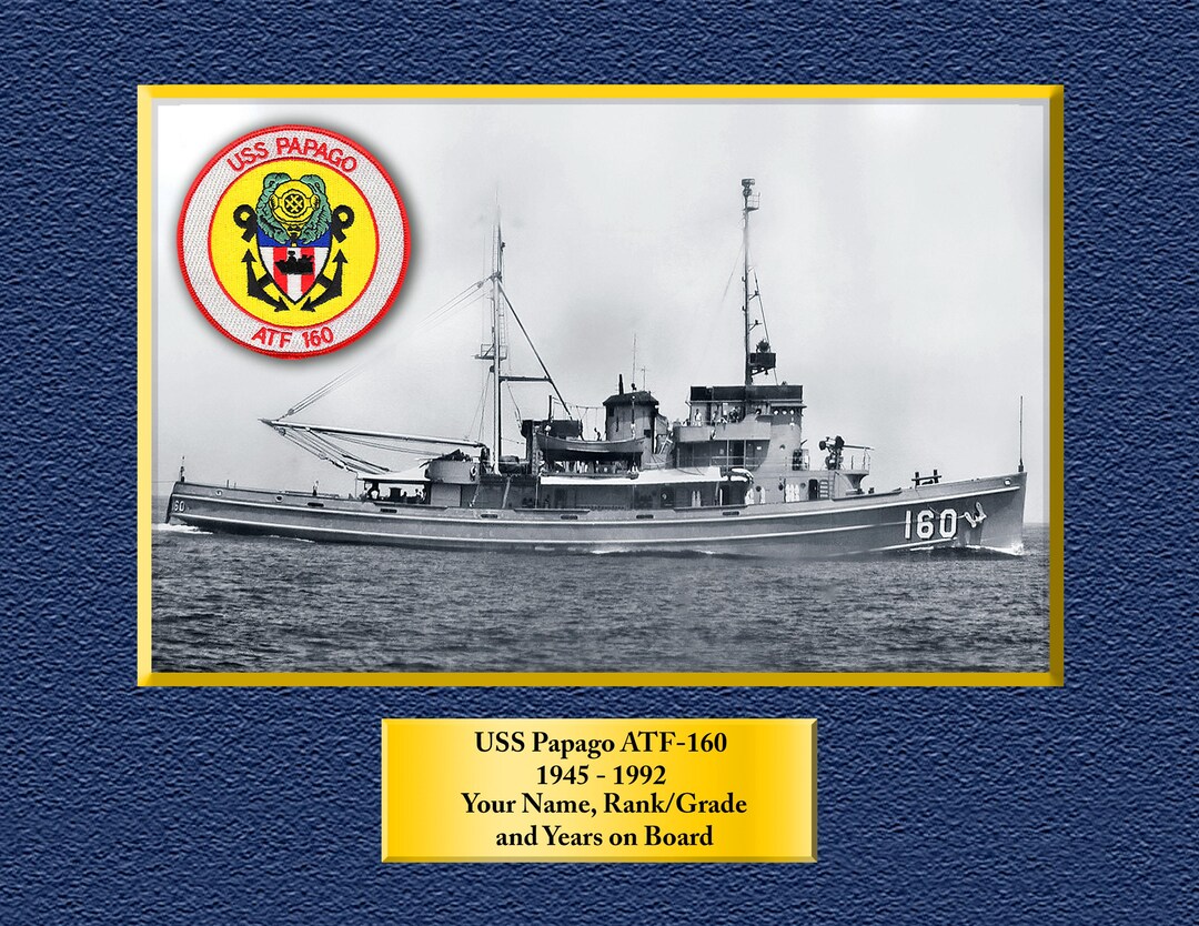 USS Papago ATF-160 Custom Personalized 8.5 X 11 Print of US Navy Ships ...