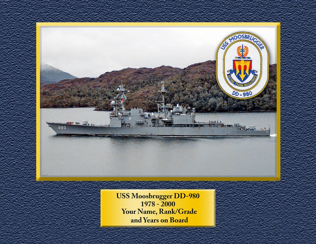 USS Moosbrugger DD-980 Custom Personalized 8.5 X 11 Print of US Navy ...