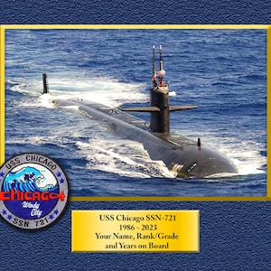 USS Chicago SSN-721 Custom Personalized 8.5X11, 11X14 or 16 X 20 Print ...