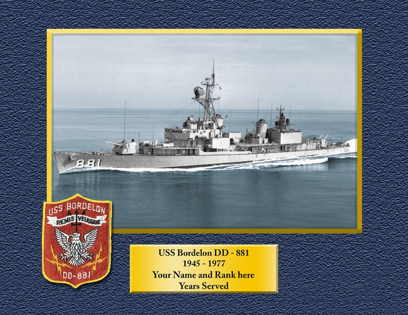 USS Fletcher DD-992 Custom Personalized 8.5 X 11 Print of US Navy Ships ...