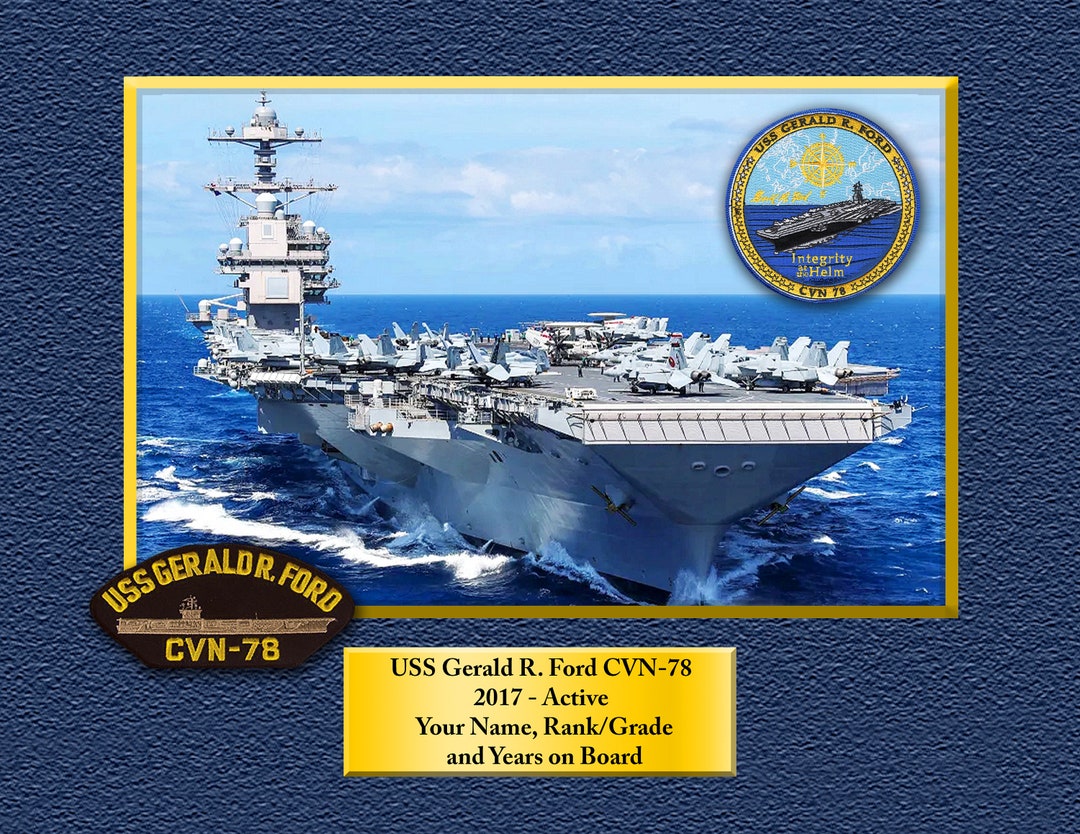 USS Gerald R. Ford CVN-78 Custom Personalized 8.5X11, 11X14 Or16 X 20 ...