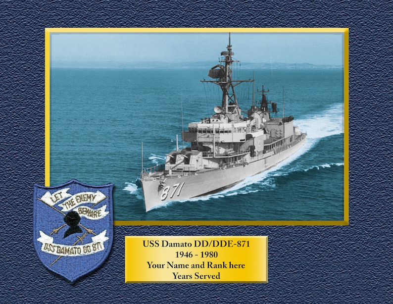 USS Manley DD-940 Personalizado Personalizado 8.5 X 11 - Etsy España