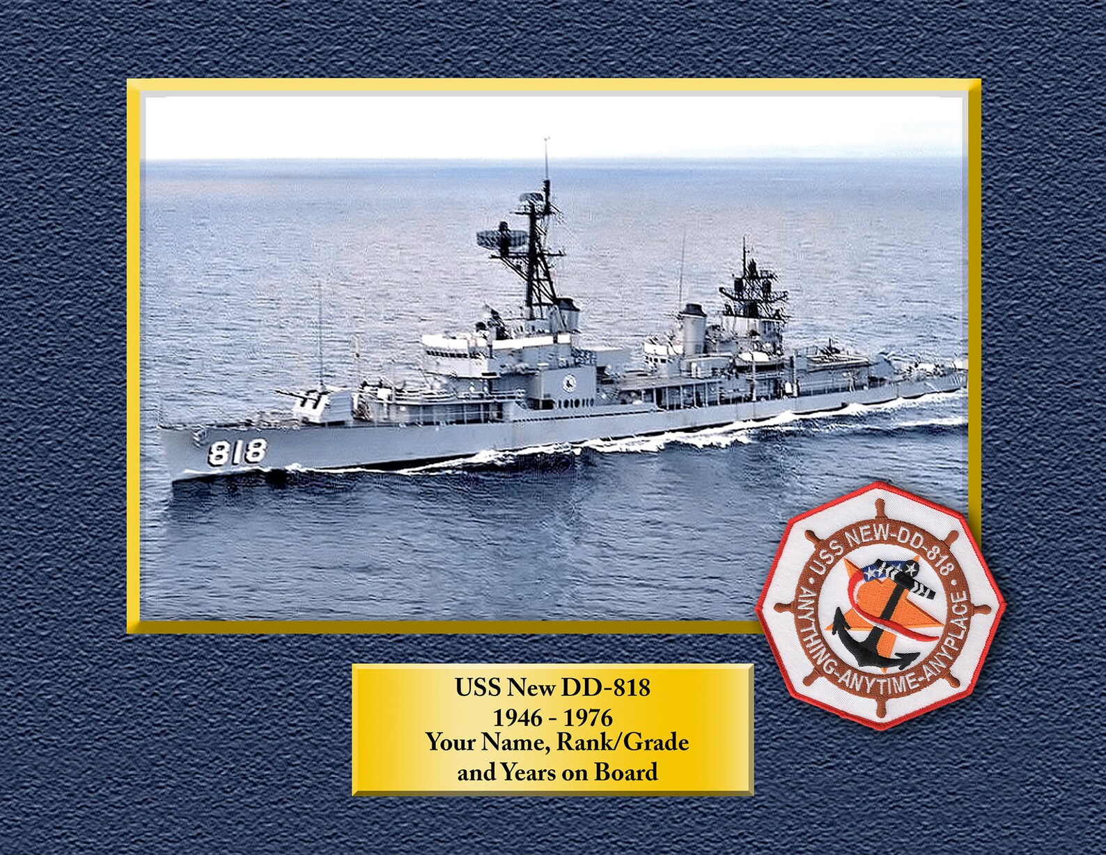 USS New DD-818 Custom Personalized 8.5 X 11 Print of US Navy | Etsy