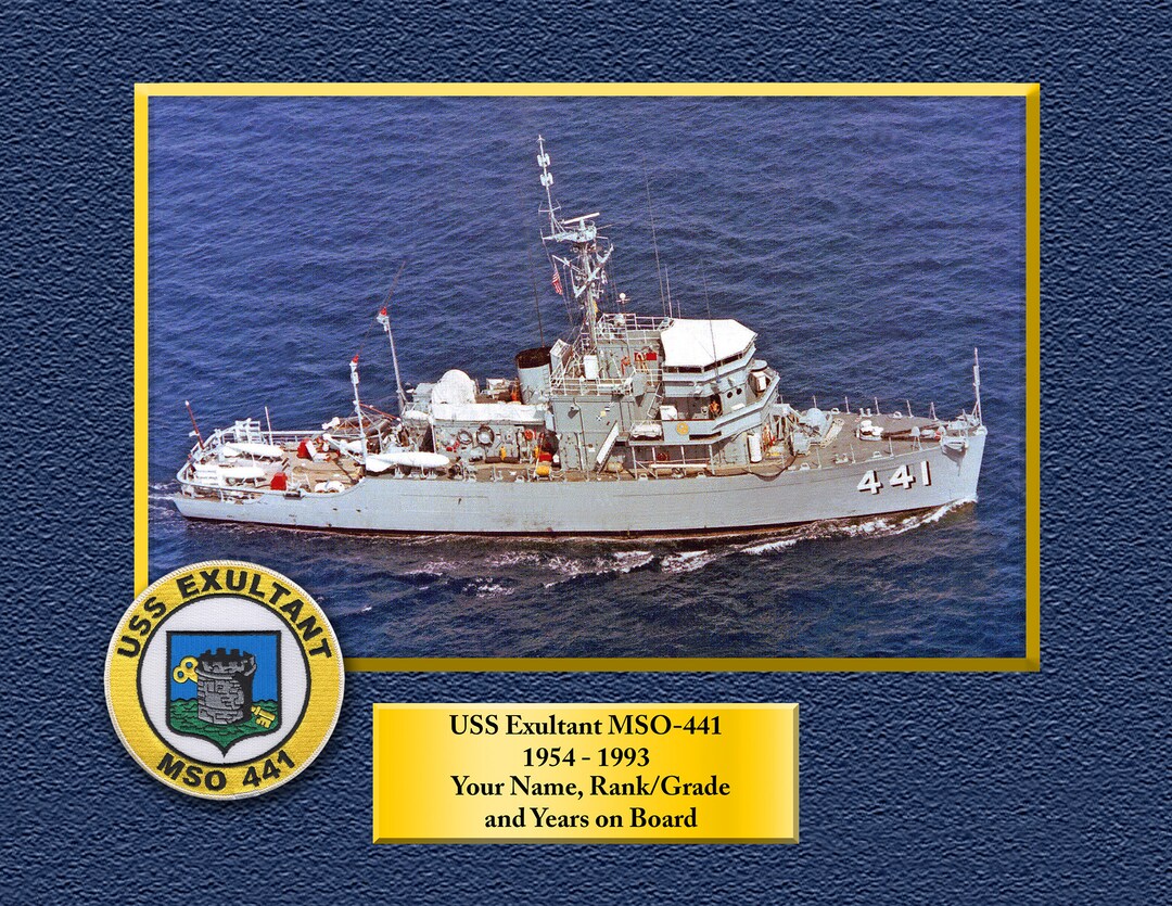 USS Exultant MSO-441 Custom Personalized 8.5 X 11 Print of US Navy ...