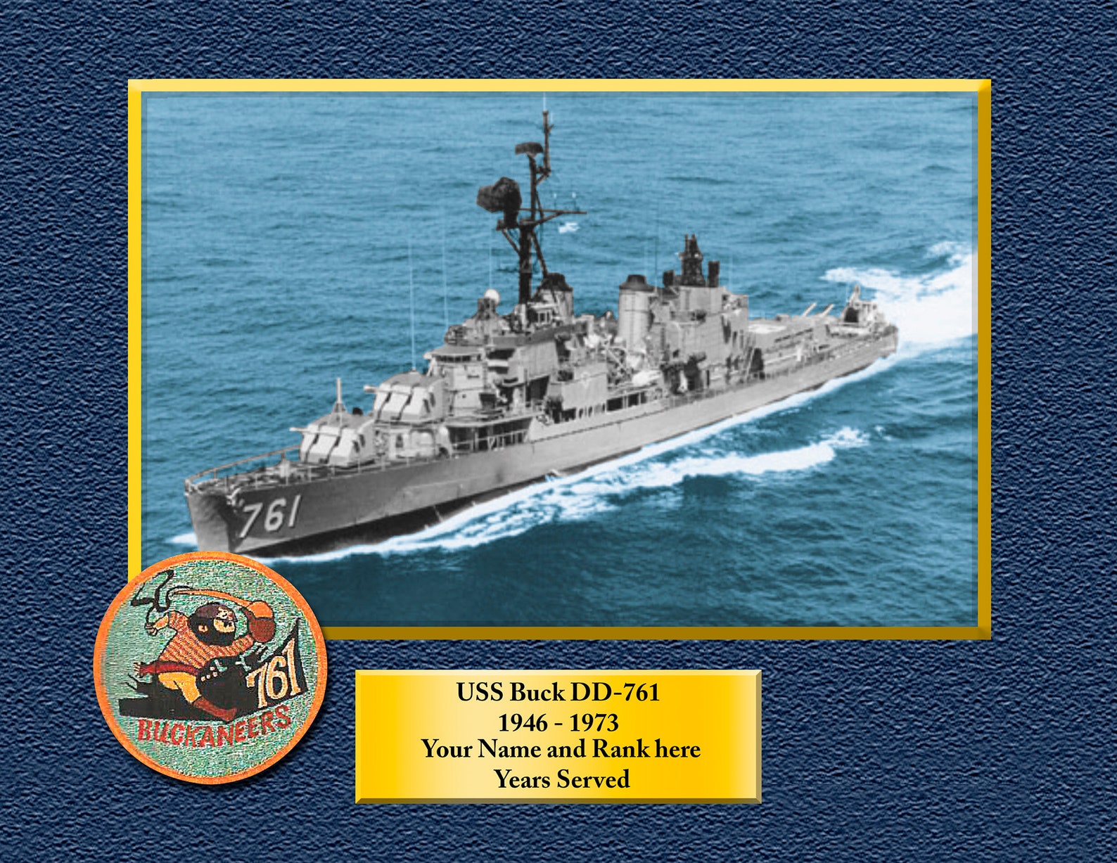 USS Bridget DE 1024 Custom Personalized 8.5 X 11 Print of US Navy Ships ...