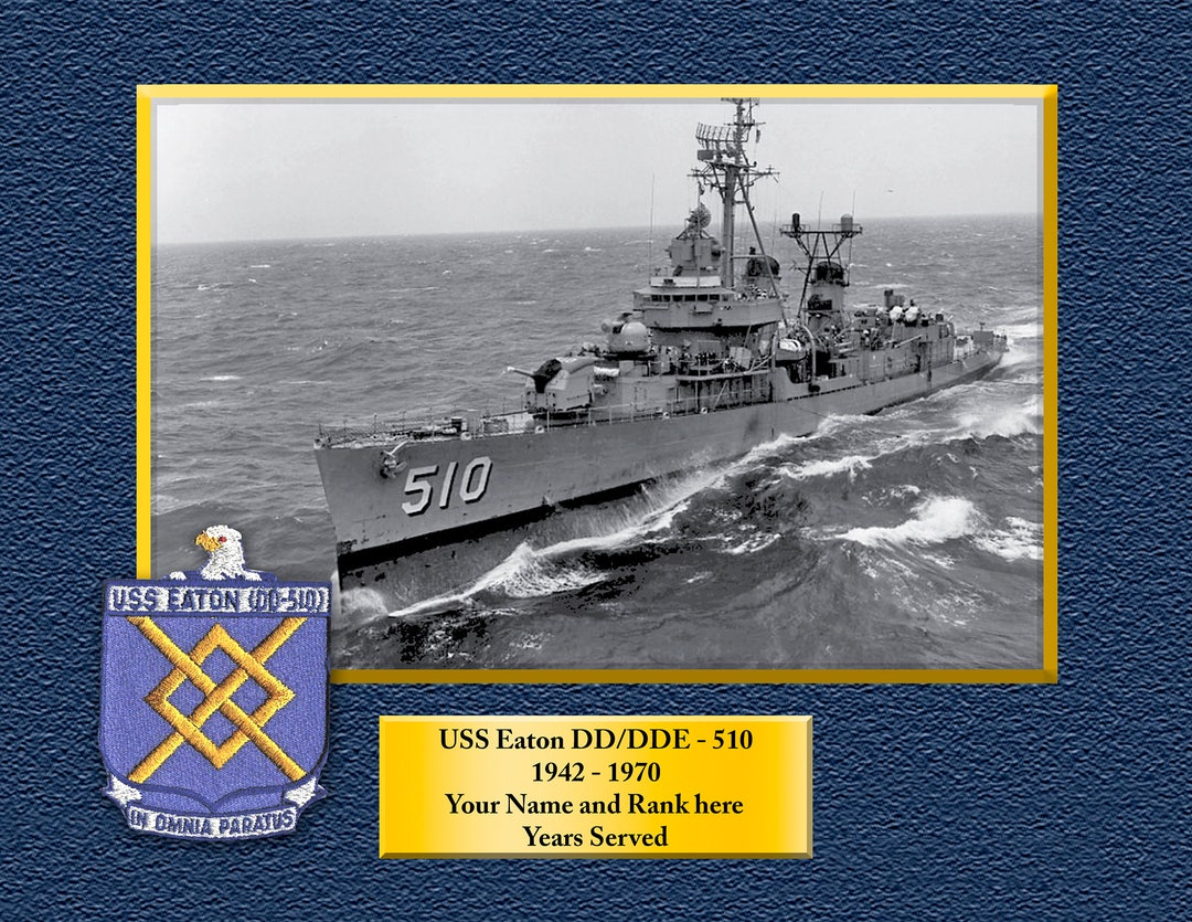 USS Eaton DD/DDE510 Custom Personalized 8.5 X 11 Print of US Navy Ships ...