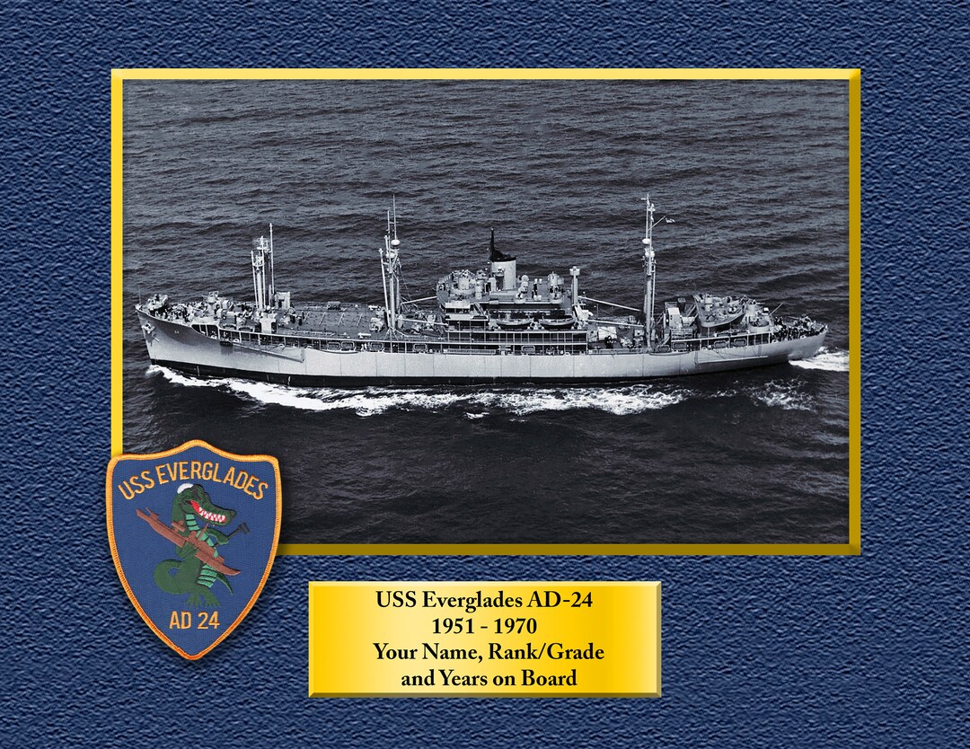 USS Everglades AD-24 Custom Personalized 8.5 X 11 Print of US Navy ...