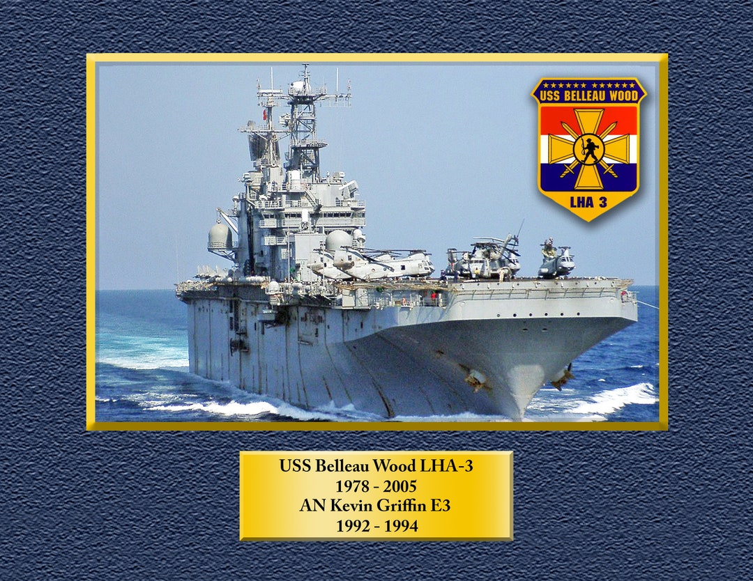 USS Belleau Wood LHA-3 Custom Personalized 8.5X11 or 11X14 Print on Pro ...