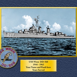 USS ZELLARS DD777 Custom Personalized 8.5 X 11 Print of US Navy Ships ...