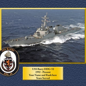 USS Robert H. Mccard DD-822 Custom Personalized 8.5 X 11 Print of US ...