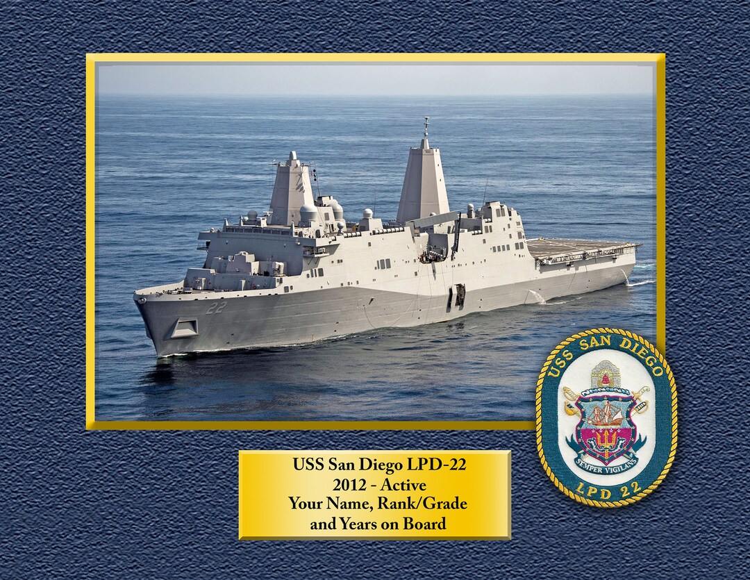 USS San Diego LPD-22 Custom Personalized 8.5 X 11 Print of US Navy ...
