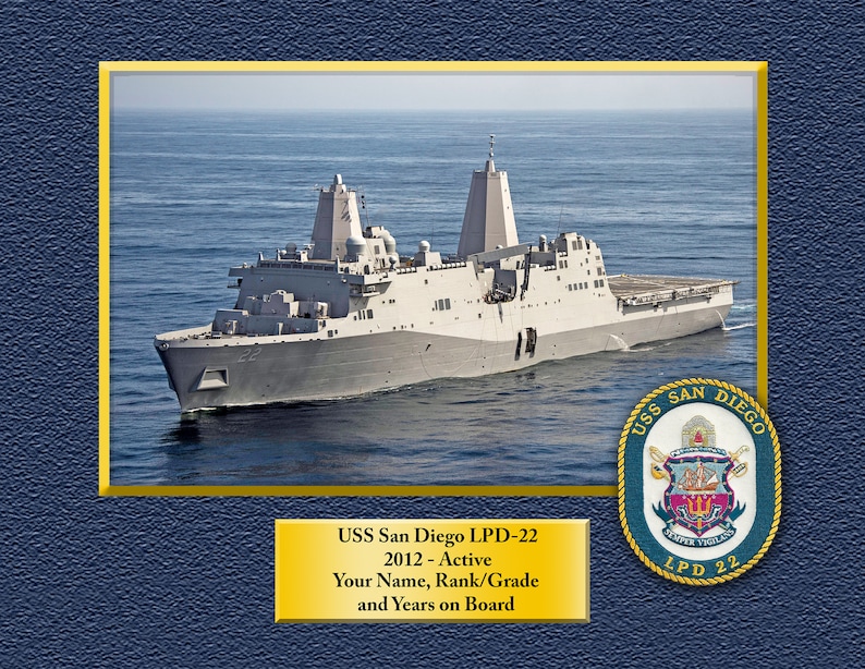 USS San Diego LPD-22 Custom Personalized 8.5 X 11 Print of US - Etsy