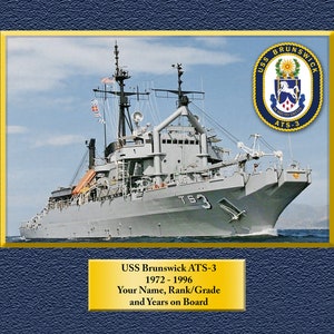 USS Brunswick ATS-3 Custom Personalized 8.5 X 11 Print of US Navy Ships ...