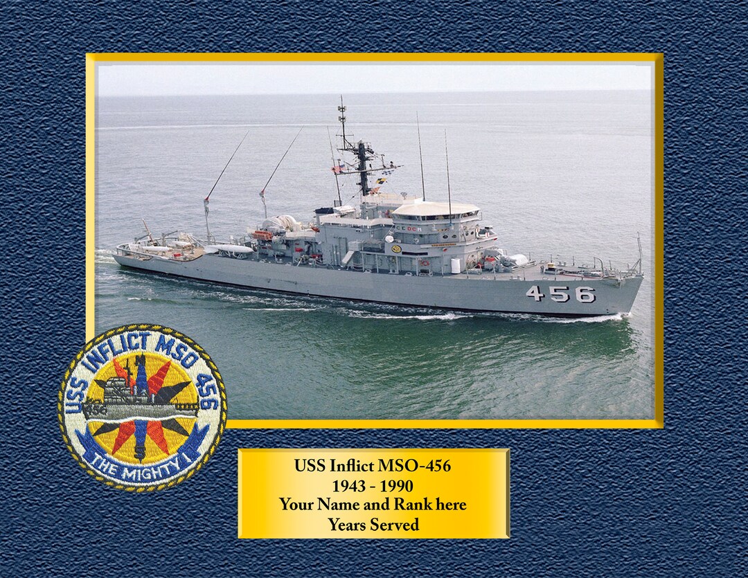 USS Inflict MSO-456 Custom Personalized 8.5 X 11 Print of US Navy Ships ...