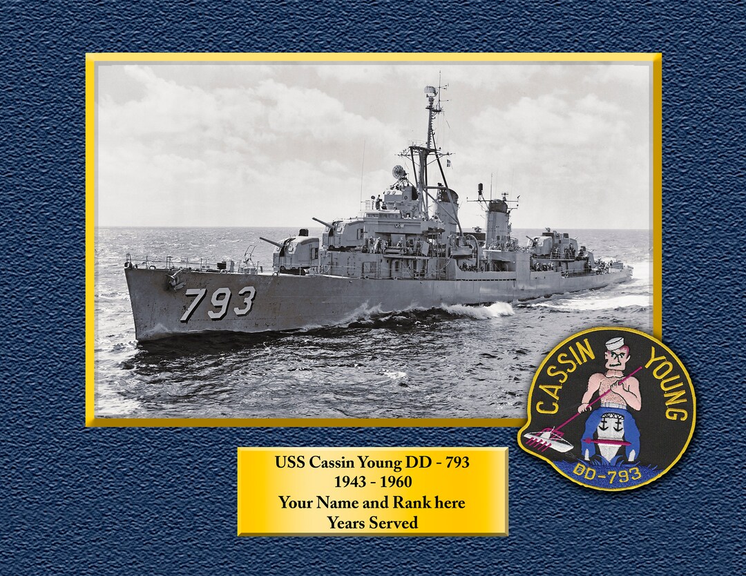 USS Cassin Young DD793 Custom Personalized 8.5 X 11 Print of US Navy ...