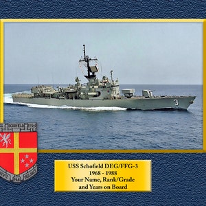 USS Schofield DEG/FF3 Custom Personalized 8.5 X 11 Print of US Navy ...