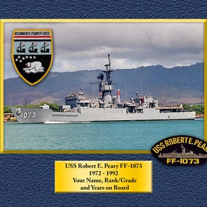 USS Robert E. Peary FF-1073 Custom Personalized 8.5 X 11 Print of US Navy Ships Unique Gift Idea ...