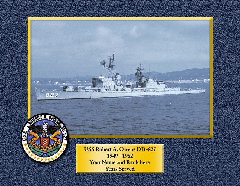 USS Richard B Anderson DD-786 Custom Personalized 8.5 X 11 Print of US ...