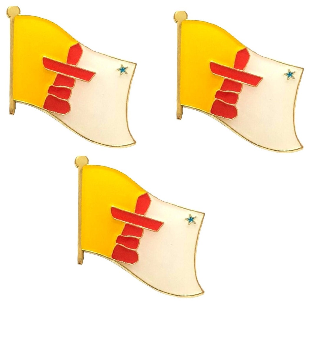 Pack of 3 Nunavut Flag Lapel Pin Badges Three Canadian - Etsy