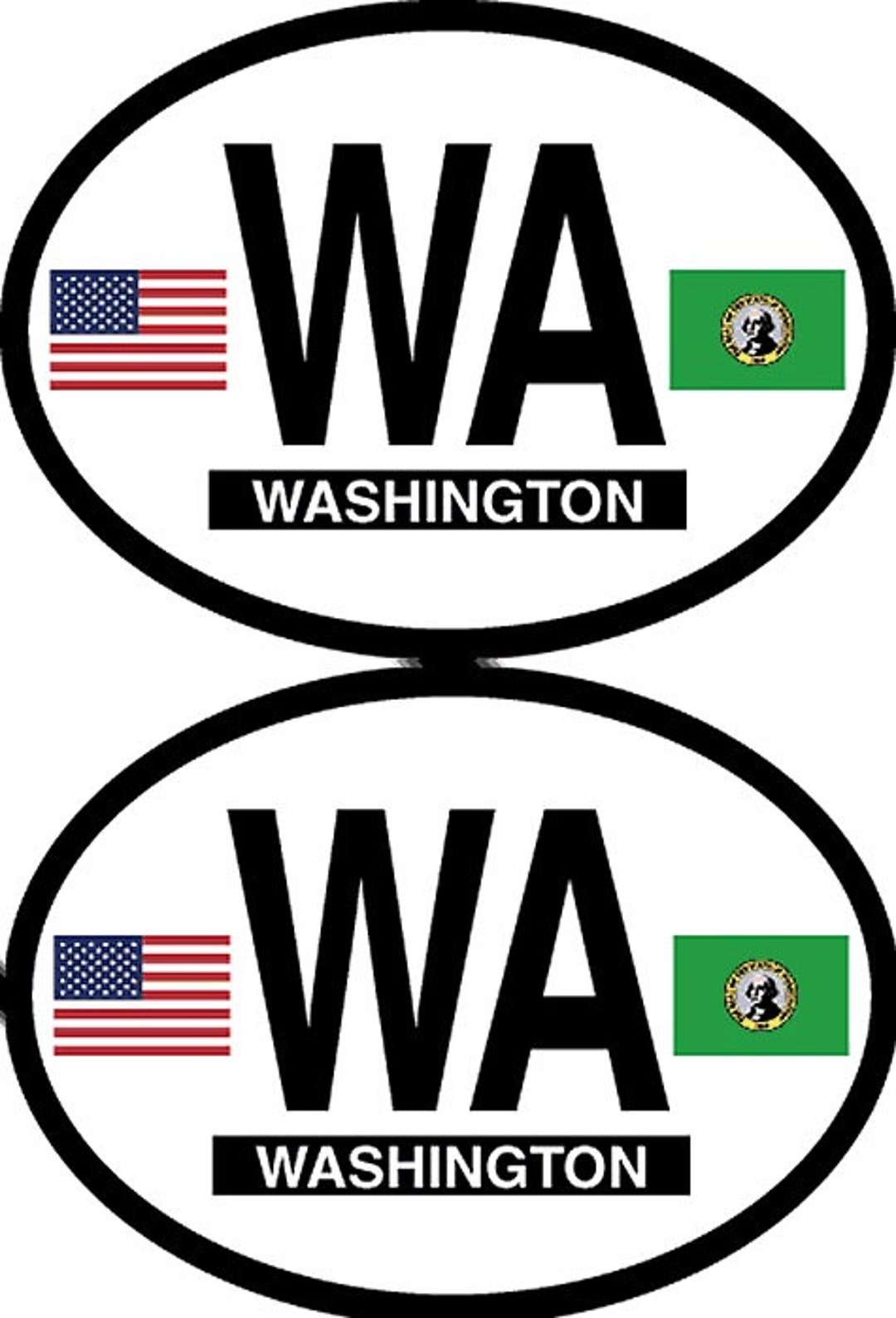 Pack of Two Flag-it Brand Washington State Oval Decals, 3.5x 4.75 ...