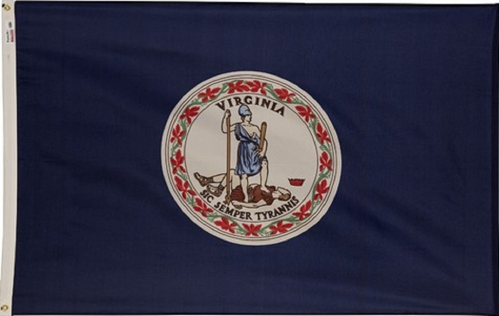Made in the USA 3' X 5' Nylon Virginia Flag With Canvas Header and ...