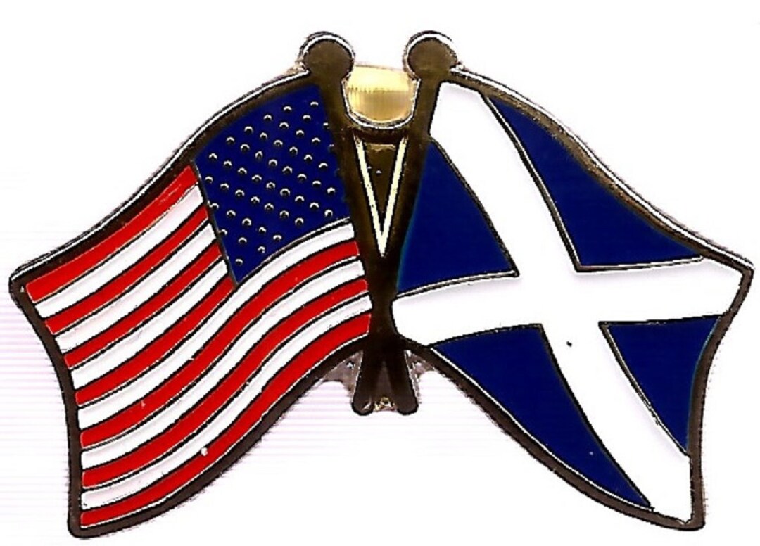 Pack of 3 Scotland Cross and USA Crossed Double Flag Lapel Pins ...