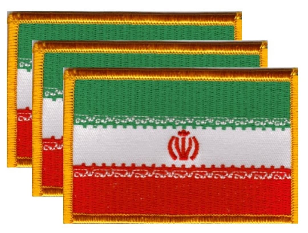 Pack of 3 Iran Patches 3.50 X 2.25, Three International Embroidered ...