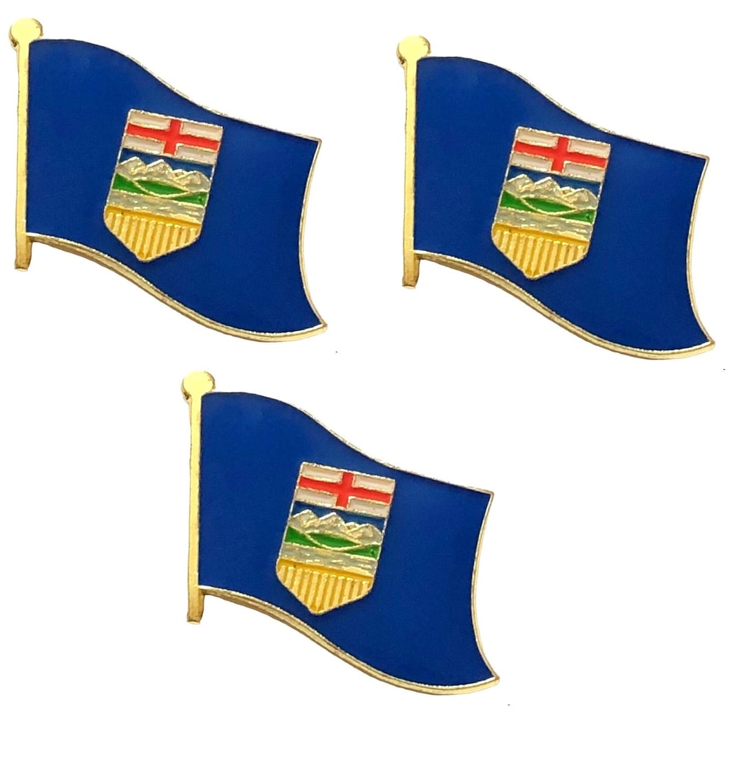 Pack of 3 Alberta Flag Lapel Pin Badges Three Canadian Province and ...