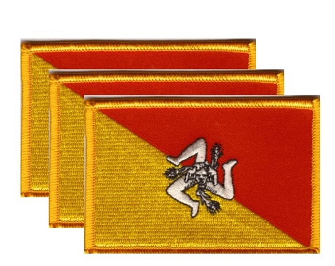 Sicily Flag Embroidered Iron-on Patch ITALIAN ITALY Sicilia - Etsy
