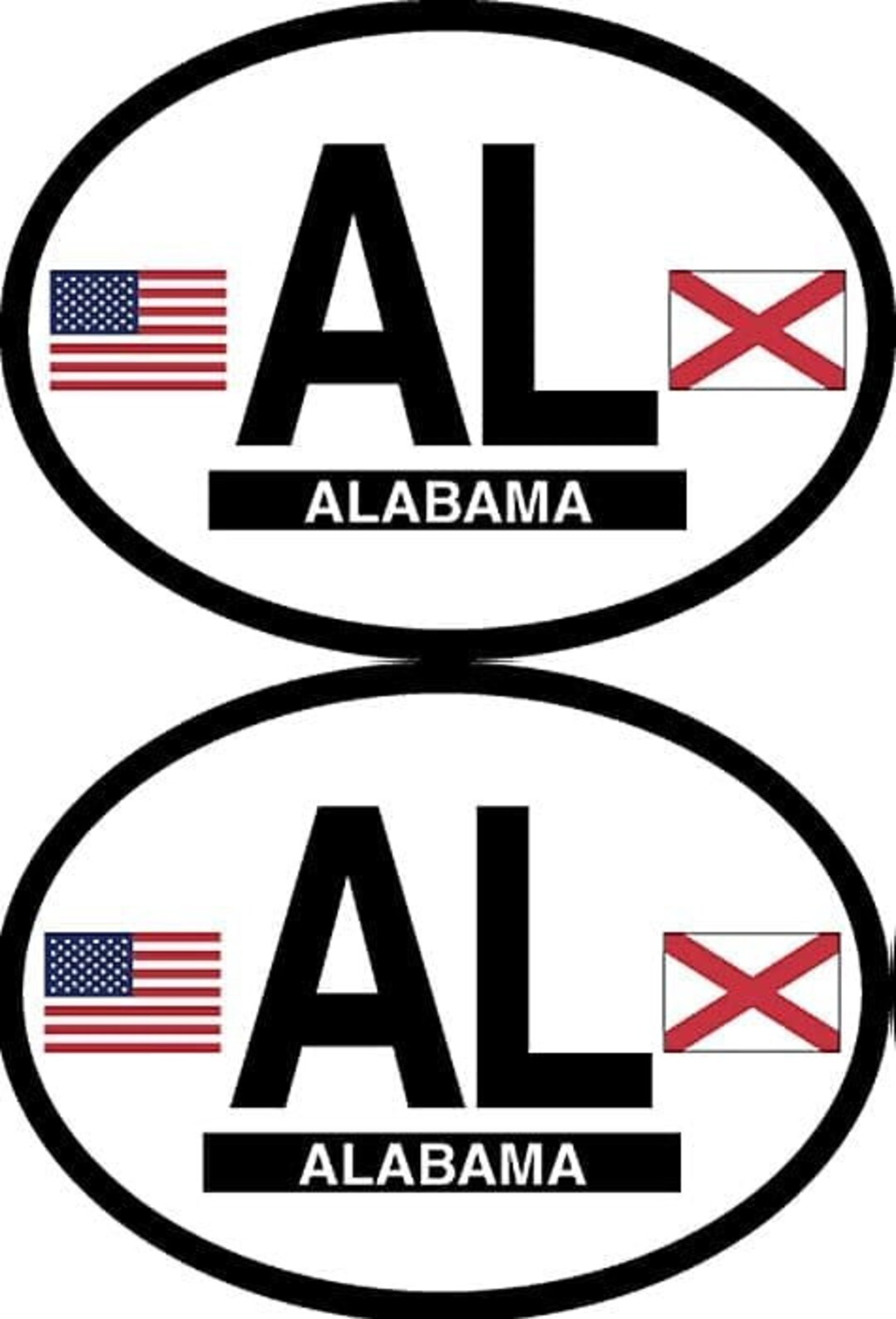 Pack of Two Flag-it Brand Alabama State Oval Decals, 3.5x 4.75 ...