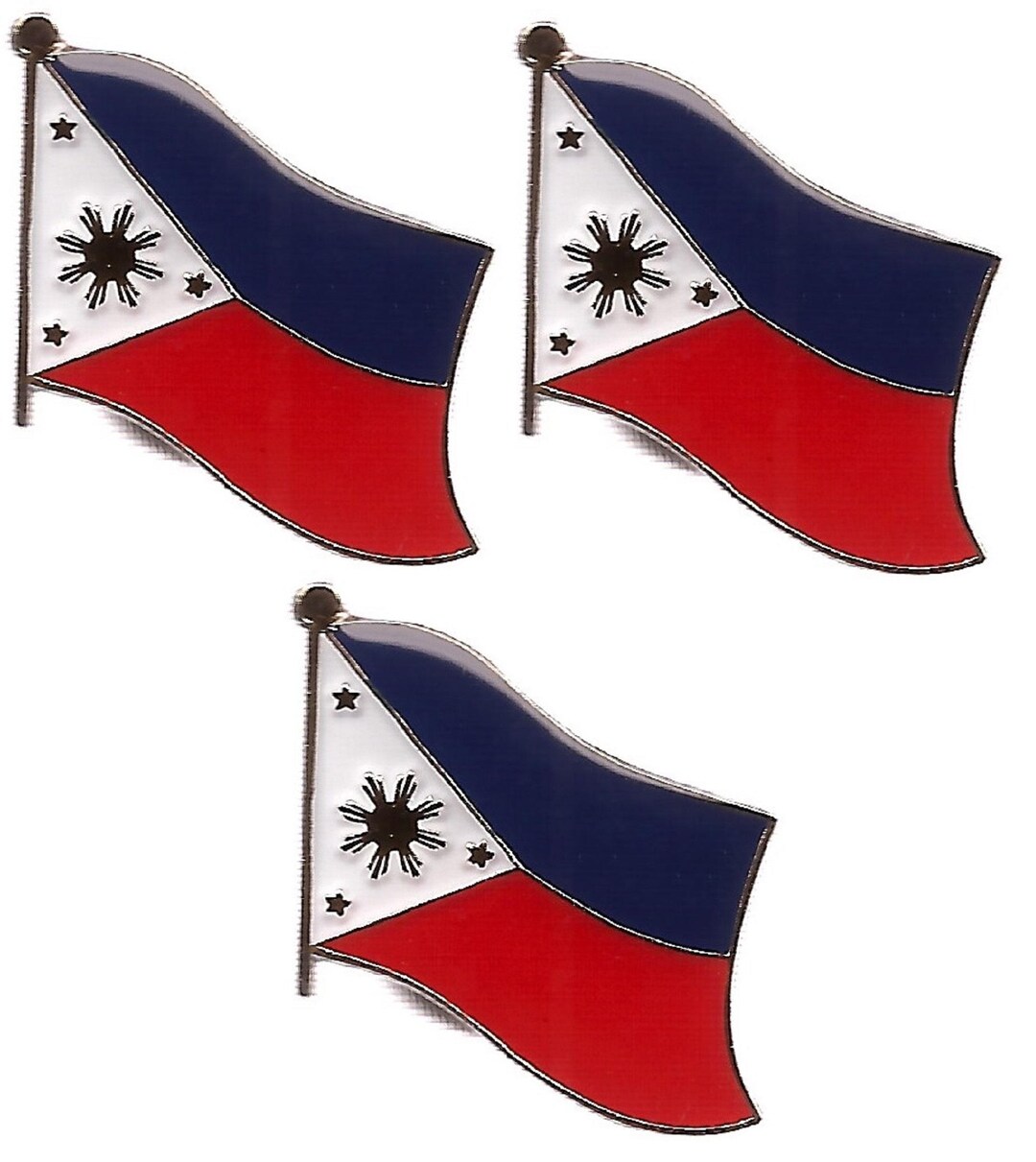 Philippines Flag Lapel Pin Badges - Patriotic Enamel Pins, Pack of 3 - Etsy