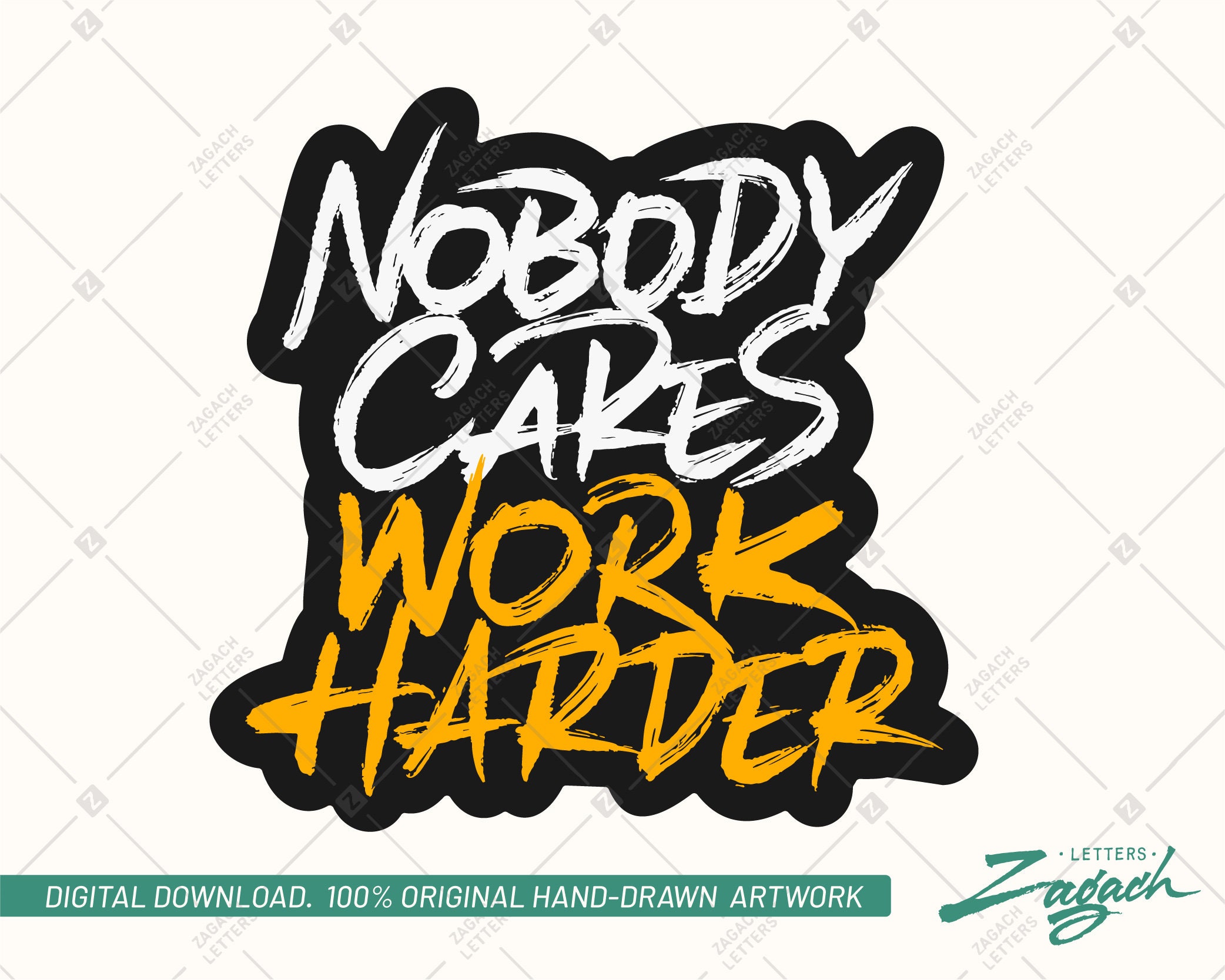 Nobody Cares Work Harder SVG - Etsy
