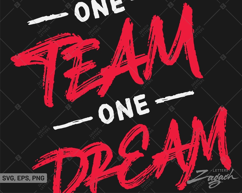 One Team One Dream SVG PNG - Etsy